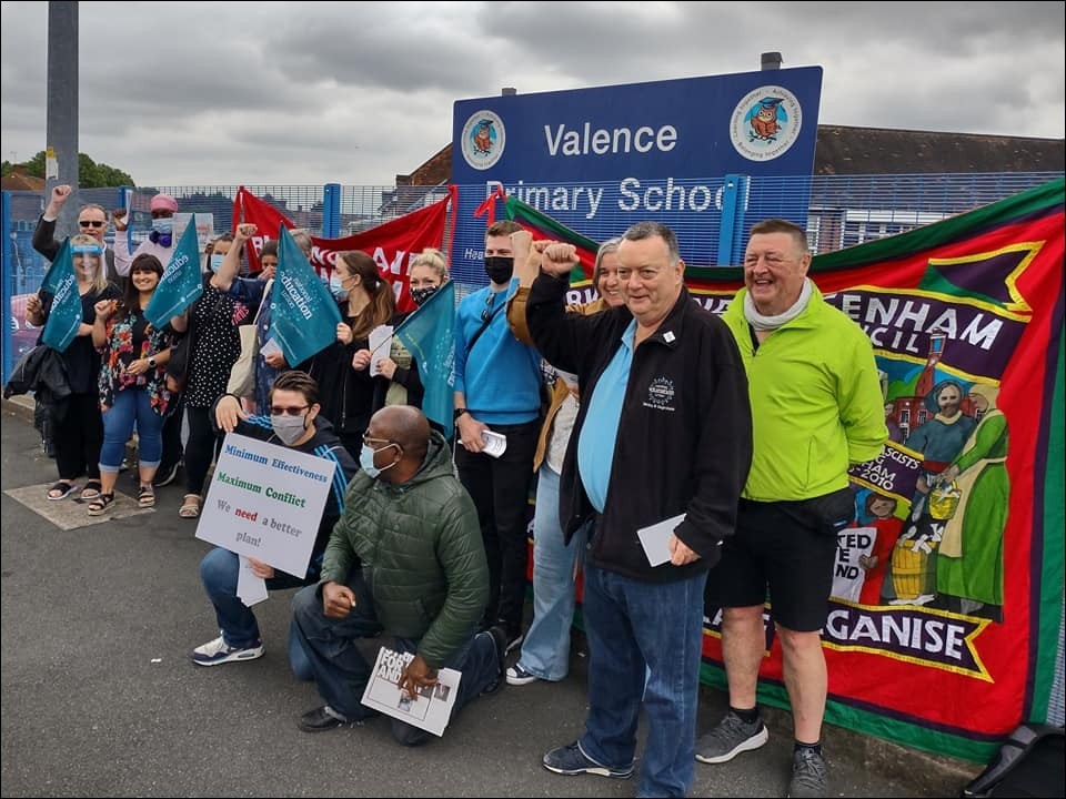 Dagenham school workers strike against 'fire and rehire' pay cuts ...