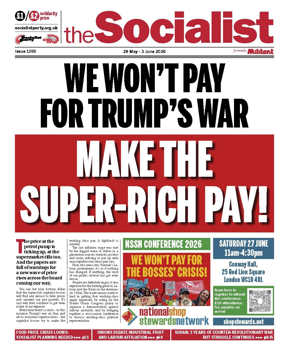 We won’t pay for Trump’s war: Make the super-rich pay! - Socialist Party