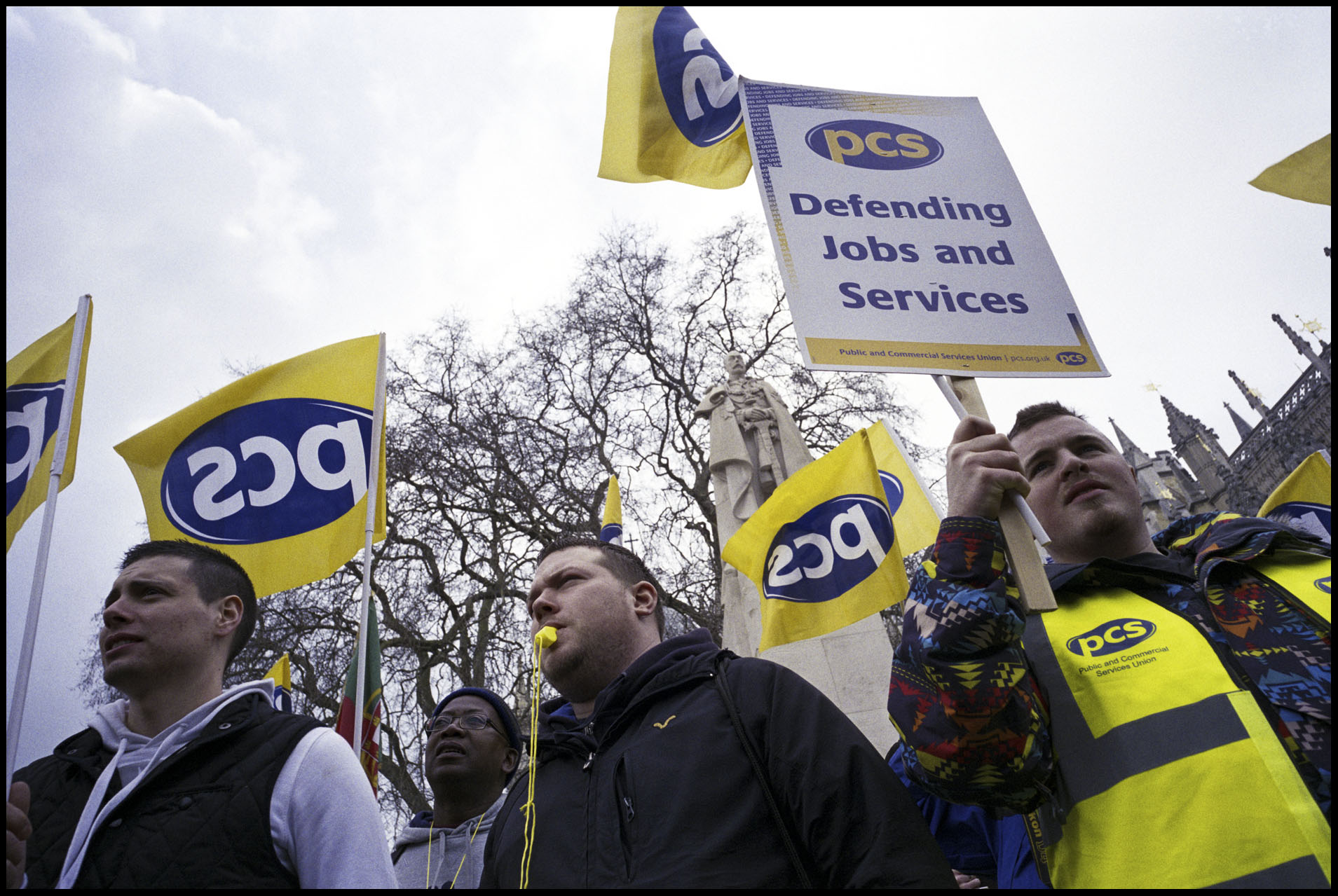 West London civil service workers strike against office closure ...